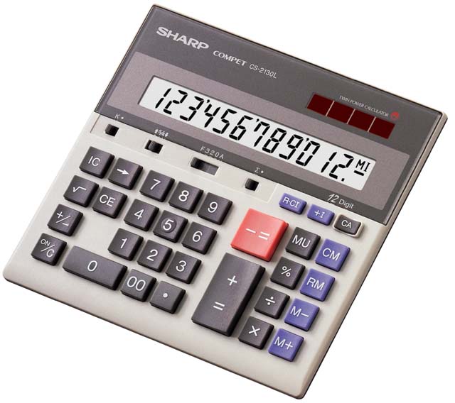 電卓（セミデスクタイプ） CS-2130L：シャープ