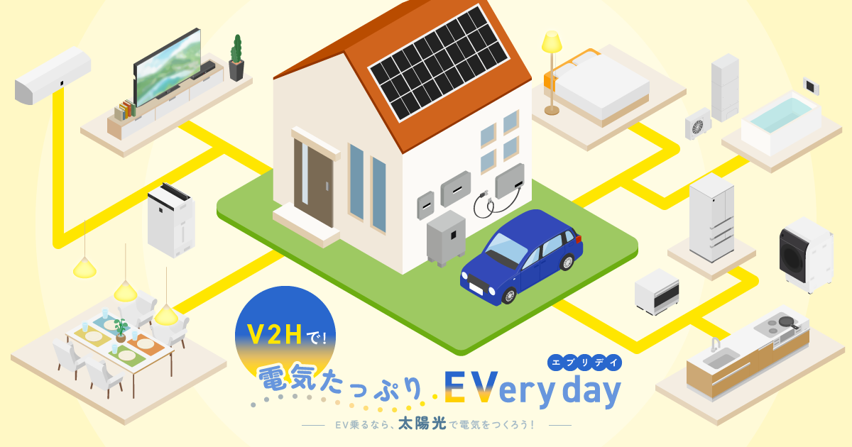 V2Hで！ 電気たっぷりEVery day｜シャープ